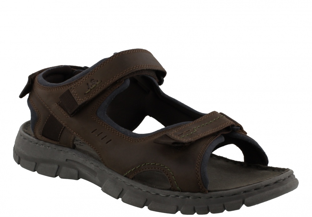 JOSEF SEIBEL Brendan 04 Brown Leather Sandals in big sizes at Bigfootshoes Bigfootshoes